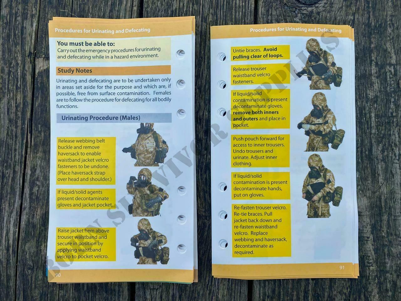 BRITISH ARMY COUNTER CBRN AIDE MEMOIRE BOOK - Gas Mask NBC Suit ...