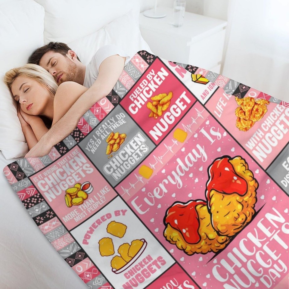 Chicken Nuggets Throw Blanket - Soft Flannel for Teens, Adults, , Men ...