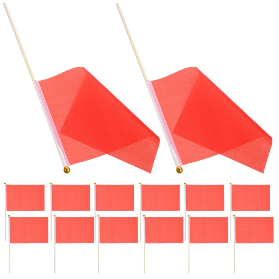 20 Pcs Small Red Flags On Sticks Handheld Mini Flags For Parties And ...