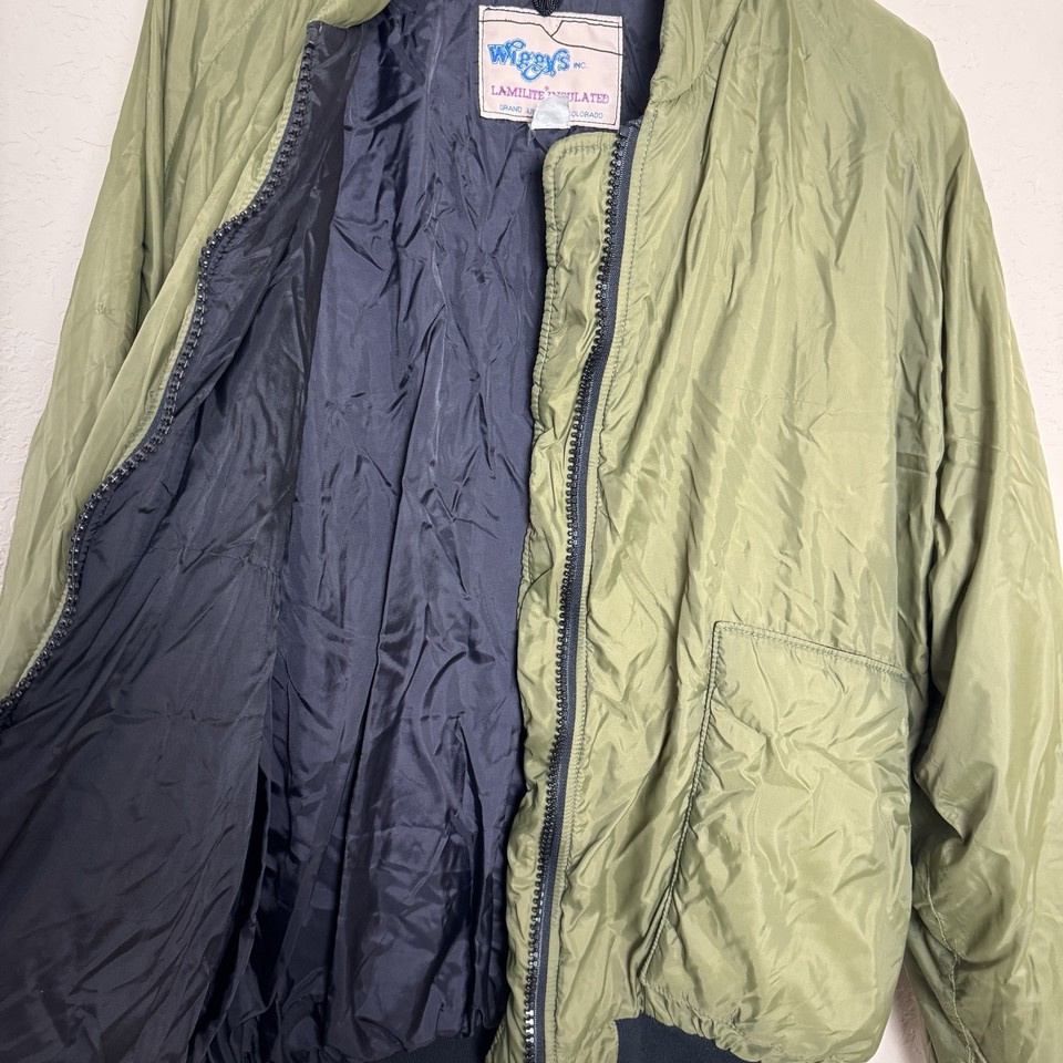 Vtg Wiggy’s Inc LAMILITE Insulated Green Full Zip Winter Jacket 90s ...