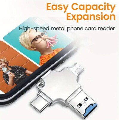 4 in 1 USB3.0 TF Flash Drive OTG Photo Stick For iPhone iPad Android ...