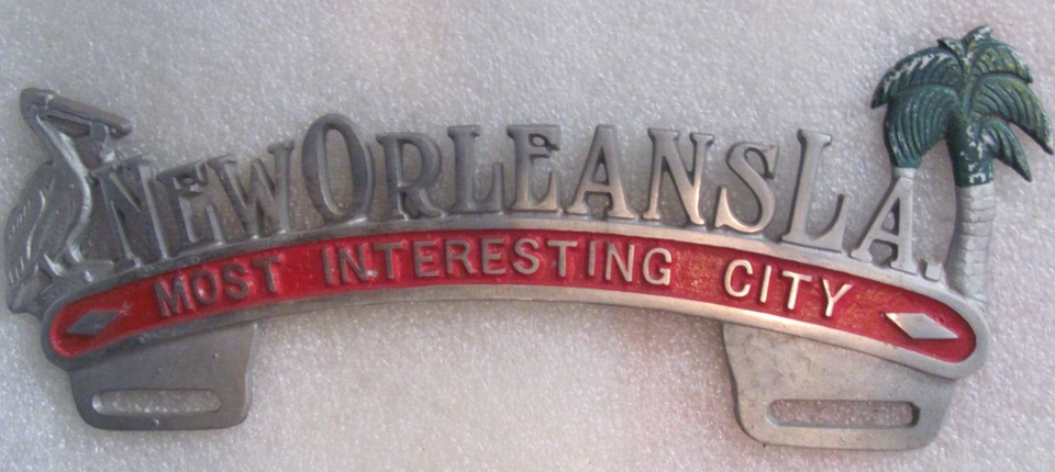 RARE VINTAGE 1940s - 1950s NEW ORLEANS LA. USA METAL LICENSE PLATE ...
