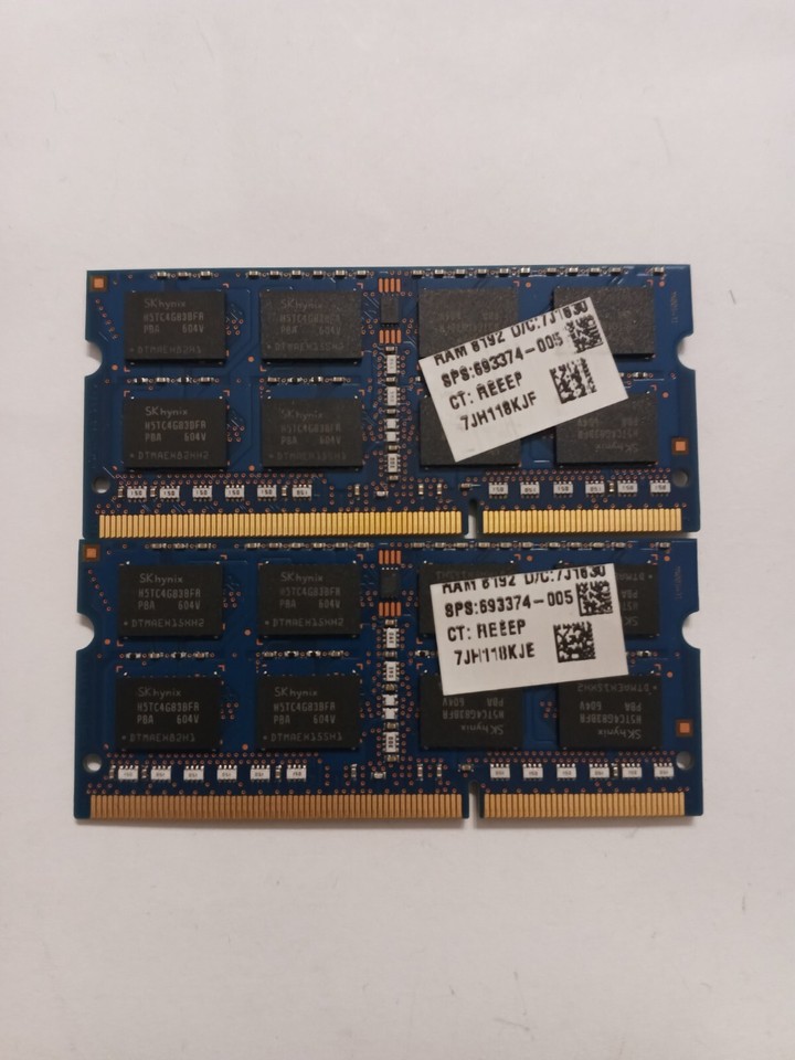 (16GB Total) SK hynix 8GB 2 pk Laptop Ram 2Rx8 PC3L-12800S SO-DIMM ...