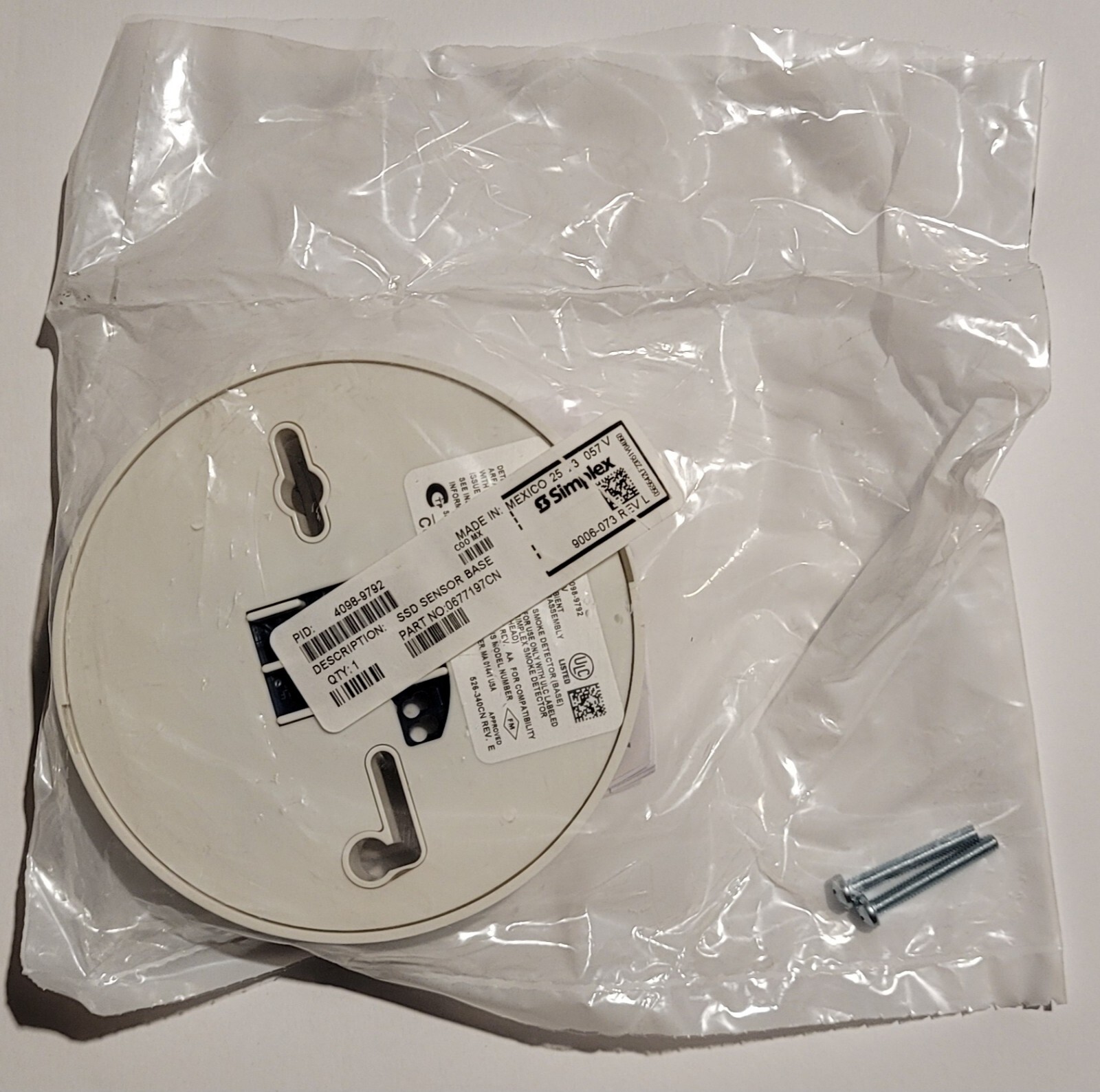 Simplex 4098-9792 Smoke Sensor Base - White for sale online | eBay