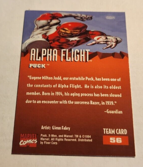 1995 Fleer Ultra Marvel X-Men PUCK Alpha Flight #56 Glenn Fabry Art | eBay