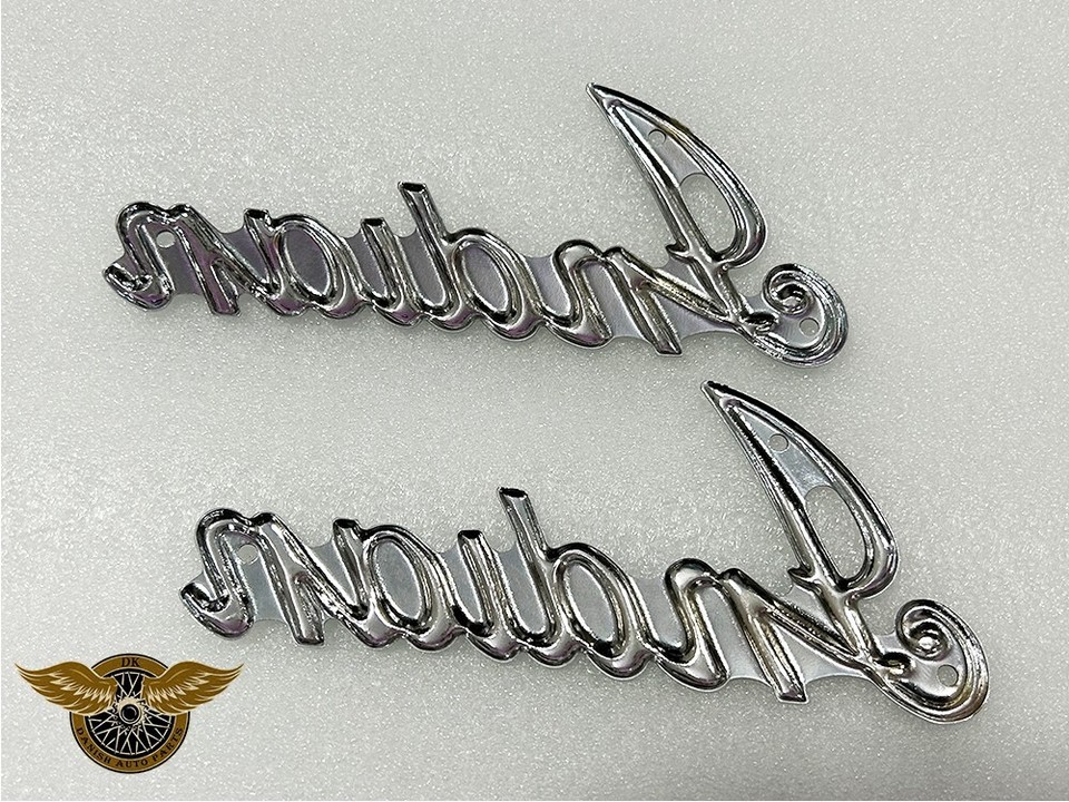 1947-1953 Indian Chief Motorcycle Chrome Pair of Indian Script Tank ...