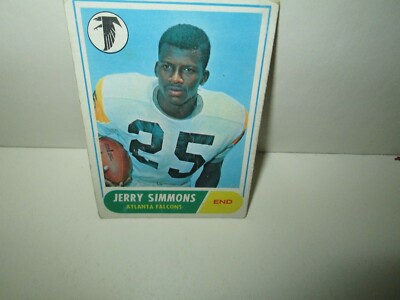 JERRY SIMMONS 1968 FOOTBALL CARD Topps #177 Rookie Rc ATLANTA FALCONS ...