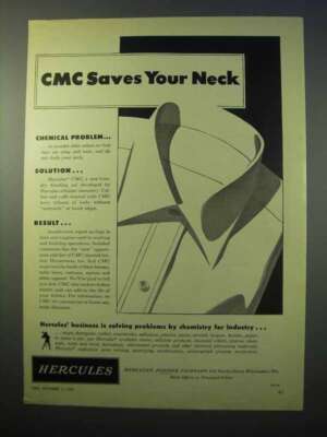 1952 Hercules Powder Company Ad - CMC Saves Your Neck | eBay