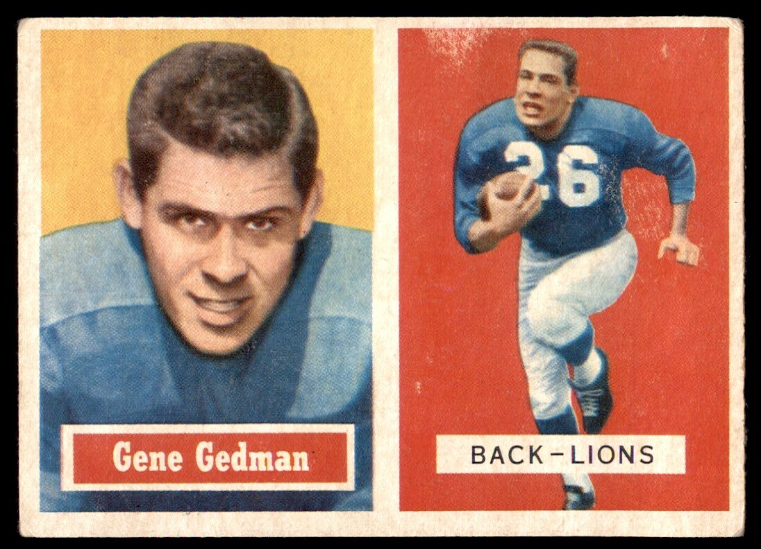1957 Topps Football Gene Gedman (C) RC Detroit Lions #44 | eBay
