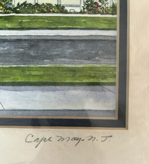 Patricia Rainey Watercolor Print Signed DBL Matted Cape May NJ 2015 | eBay