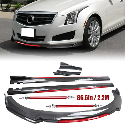 For Cadillac XTS XT4 XT6 Front Bumper Lip Spoiler Body Kit Carbon Fiber ...