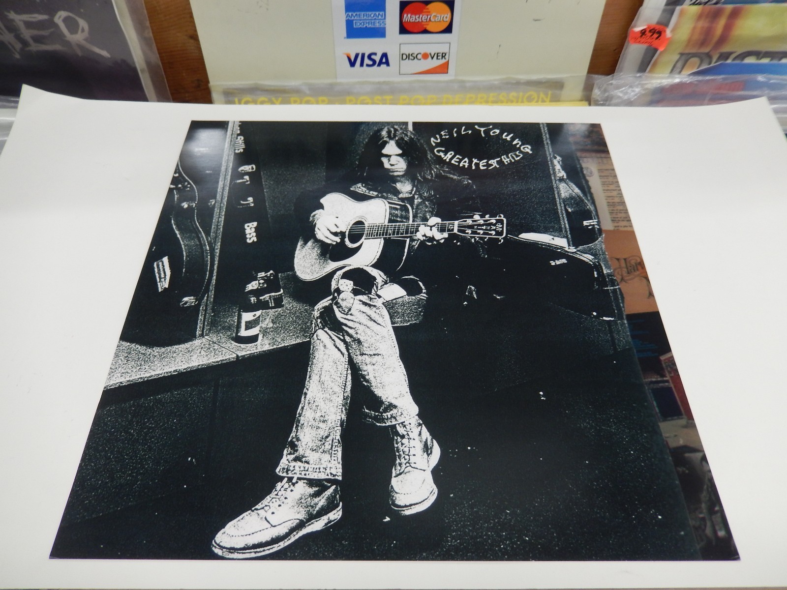 NEIL YOUNG GREATEST HITS RARE! Promo Poster Flat ORIGINAL VINTAGE 2004 ...