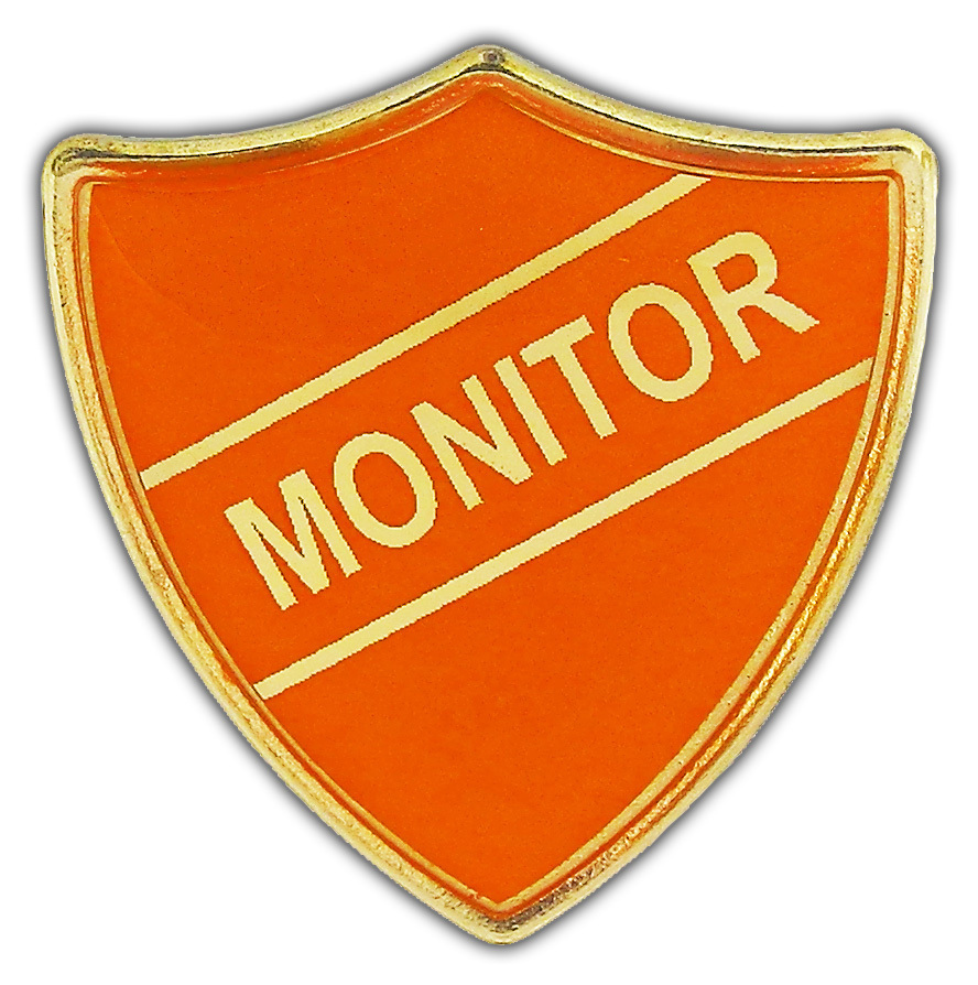 Monitor Shield School Badges Red, Green, Blue, Yellow, Orange | eBay UK