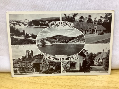 Beauty Spots Near Bournemouth, Dorset, Multiview Postcard Blue Pool etc ...