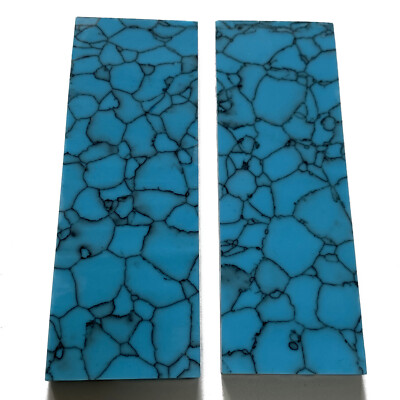 2PCS 125x42x6mm Knife Handle Inlay Reconstitute Arizona Turquoise Recon ...