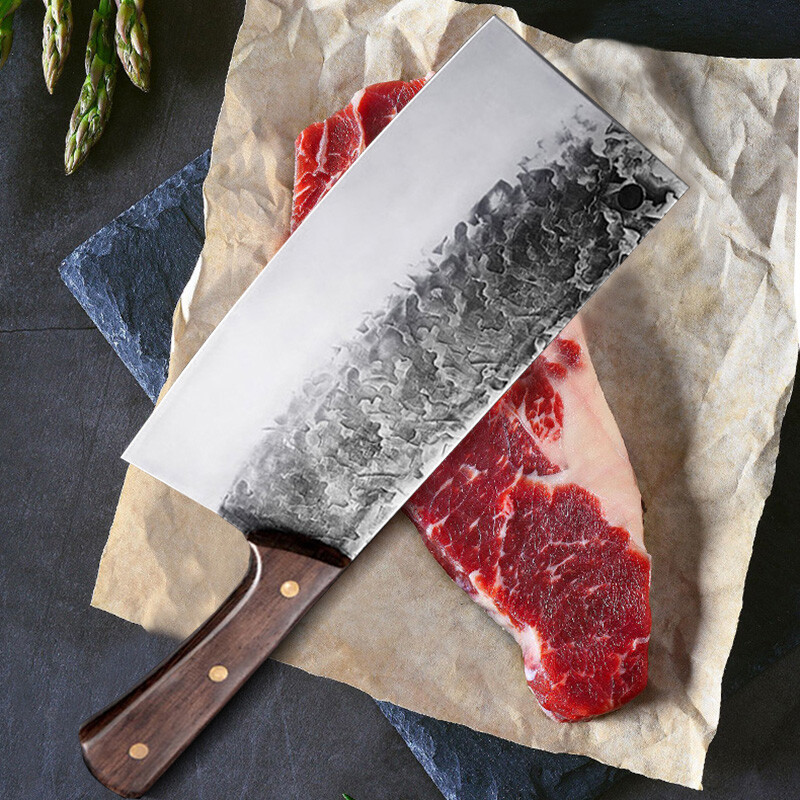 8" Hand Forged Kitchen Chef Knife Heavy Duty Butcher Chopping Cleaver ...