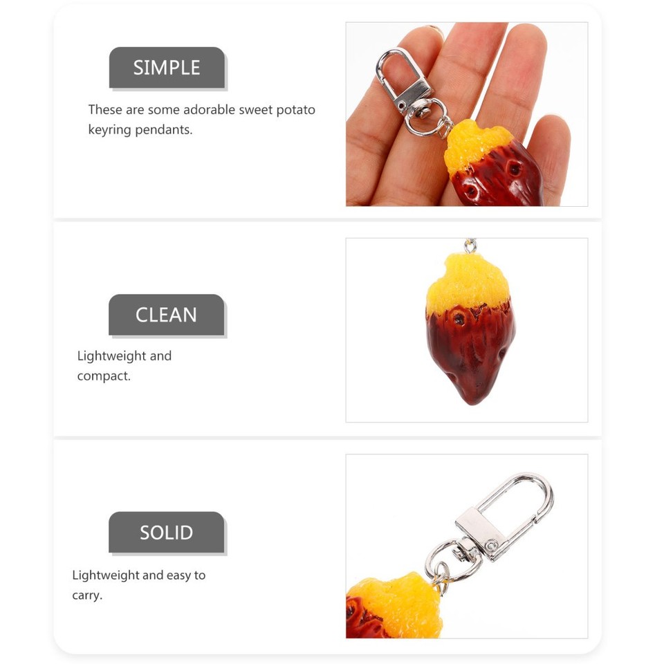 6 Pcs Realistic Vegetable Keychain Food Keychains Dessert Keyrings ...