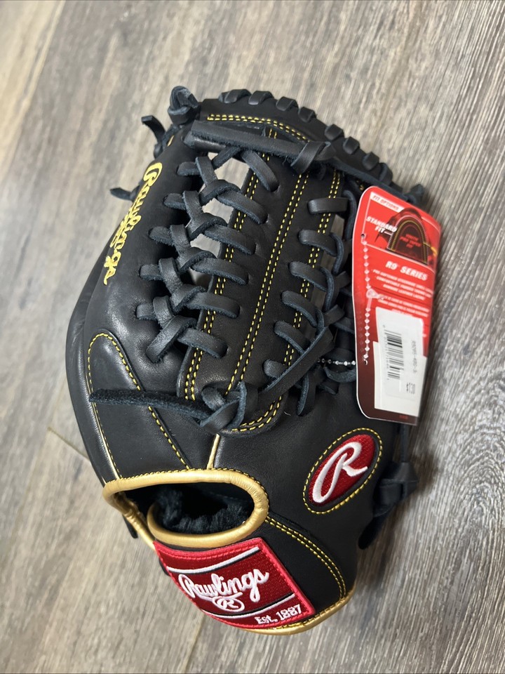 Rawlings R9 Series 11-3/4” Infield Or Pitchers Glove - R9205-4BG Black ...