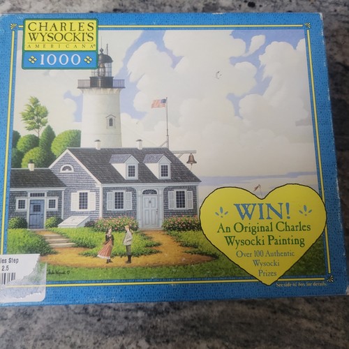 USED Charles Wysocki Puzzle Jayson Sparkin' Lighthouse 1000 Piece Hasbro 2003 | eBay
