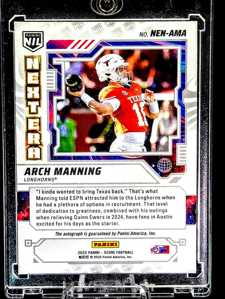 Arch Manning 2025 Panini Score Ground Zero /25 Next Era NIL Auto Texas ...