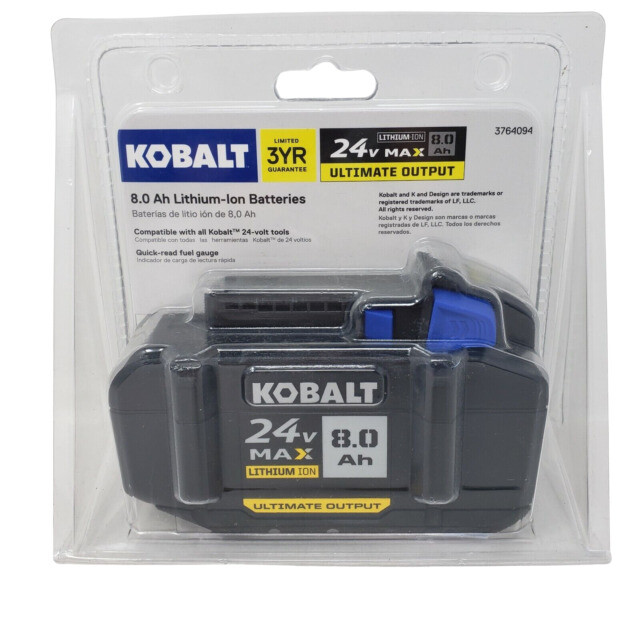 Kobalt KXB 824-03 24V MAX 8Ah Lithium-ion ULTIMATE OUTPUT Battery ...