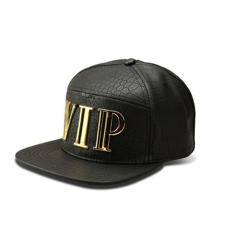 Fashion Crocodile Pattern Leather Baseball Caps VIP Letter Punk Hat ...