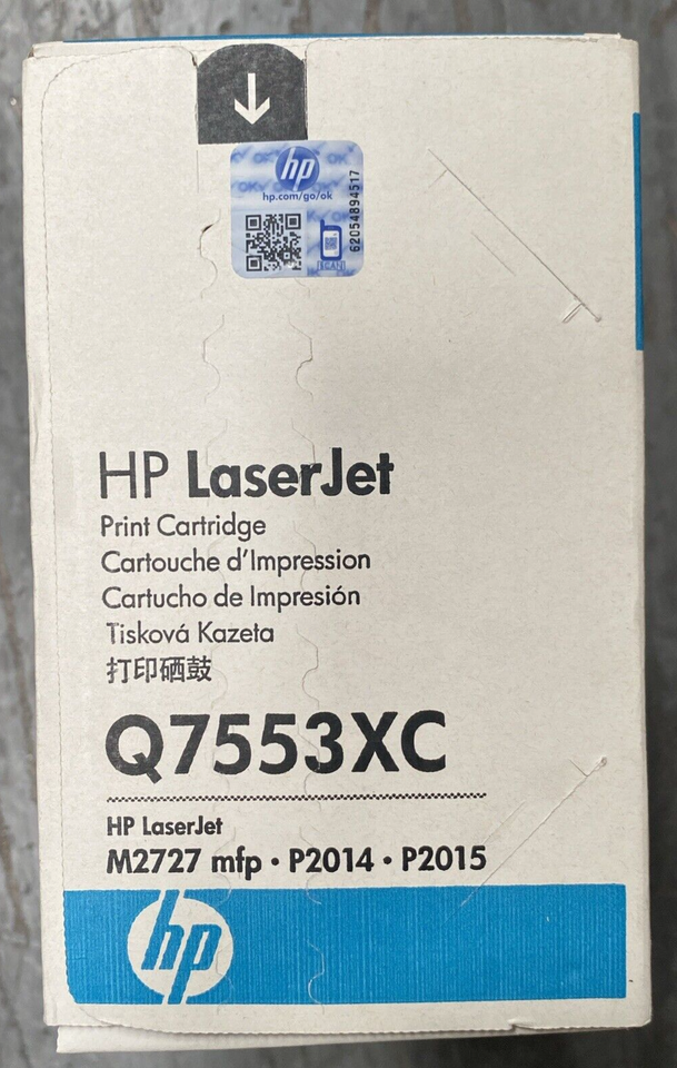 New Genuine HP 53X Q7553XC High Yield Black Toner LJ M2727 mfp P2014 ...