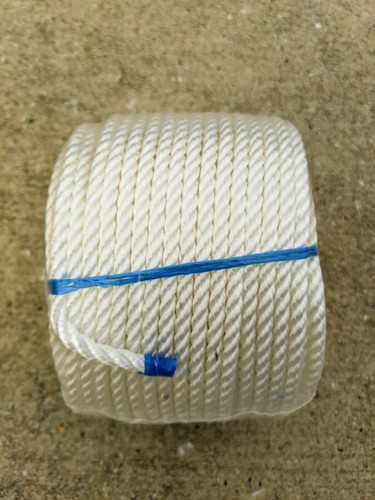 1/4" x 150 Ft - 3 Strand Nylon Rope - Dock Line - Anchor Line - Marine ...