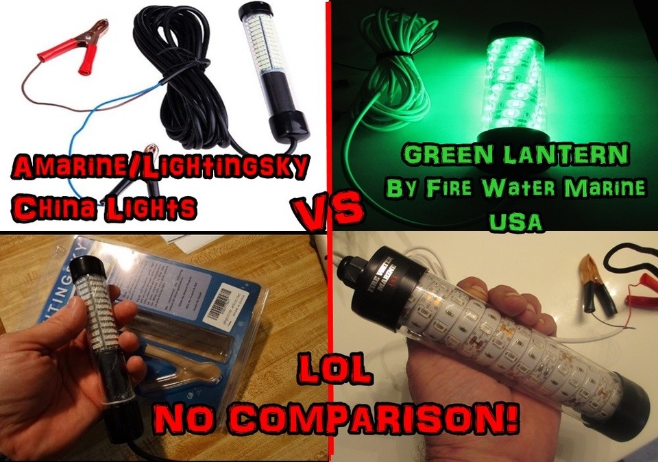 12V 25w LED GREEN UNDERWATER SUBMERSIBLE NIGHT FISHING LIGHT crappie ...