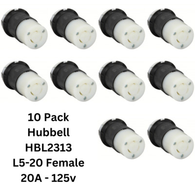 LOT 10x Hubbell HBL2313 AC Female Edison NEMA L5-20R Receptacle 20A ...