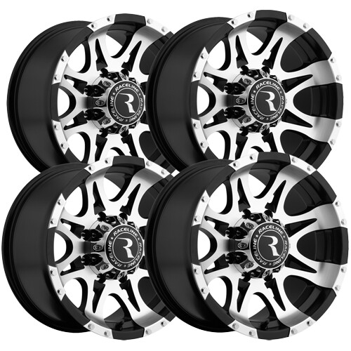 (4) Raceline 982 Raptor 18x9 8x6.5" +20mm Black/Machined Wheels Rims 18 ...
