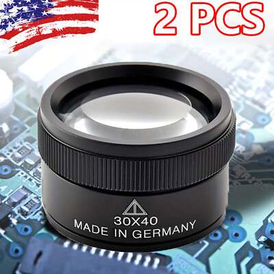 2PCS 40X30 Magnifying Loop Loupe Jewelry Eye Glass Jewelers Magnifier ...