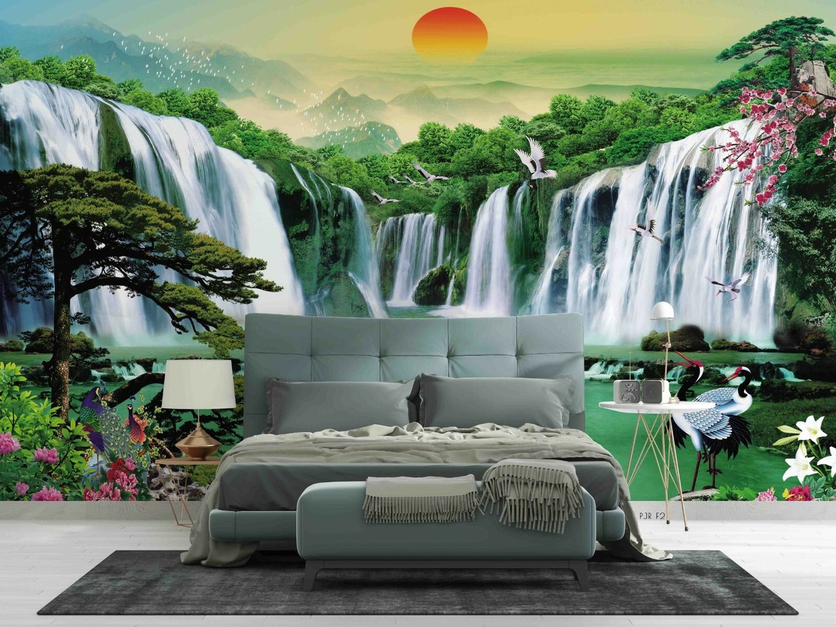 Waterfall Wallpaper Painted Wallpapers