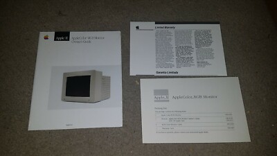 VINTAGE APPLE II APPLECOLOR COLOR RGB MONITOR OWNER'S GUIDE BOOKLET ...
