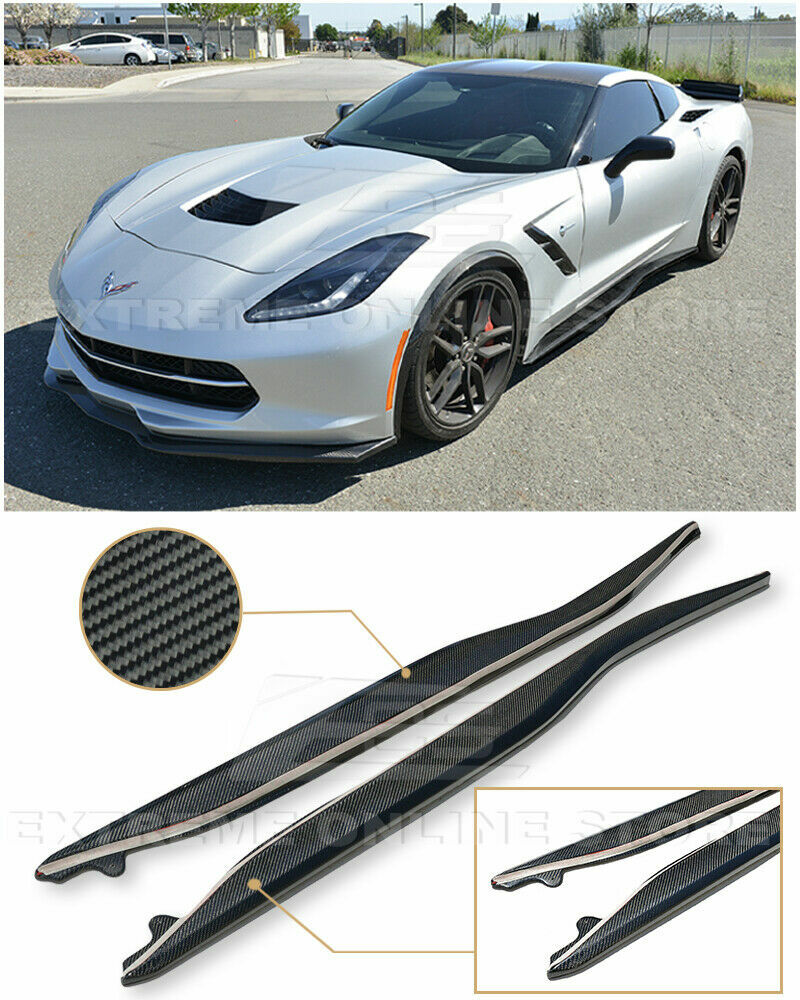 EOS Z07 Style Carbon Fiber Side Skirts Rocker Panel For Corvette C7 14 ...