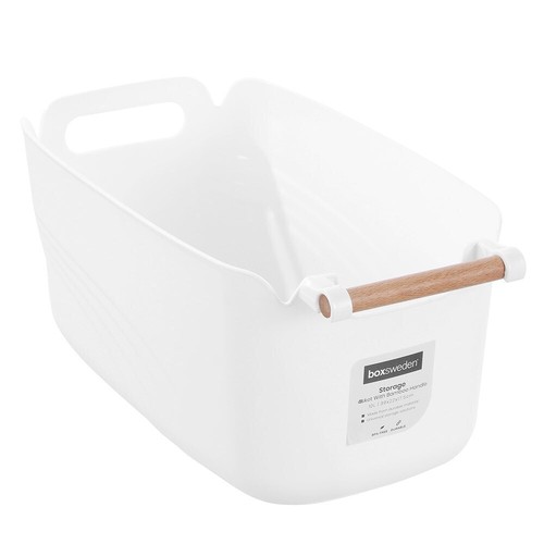 Boxsweden Home Organiser 10L/39cm Storage Basket w/ Bamboo Handle ...