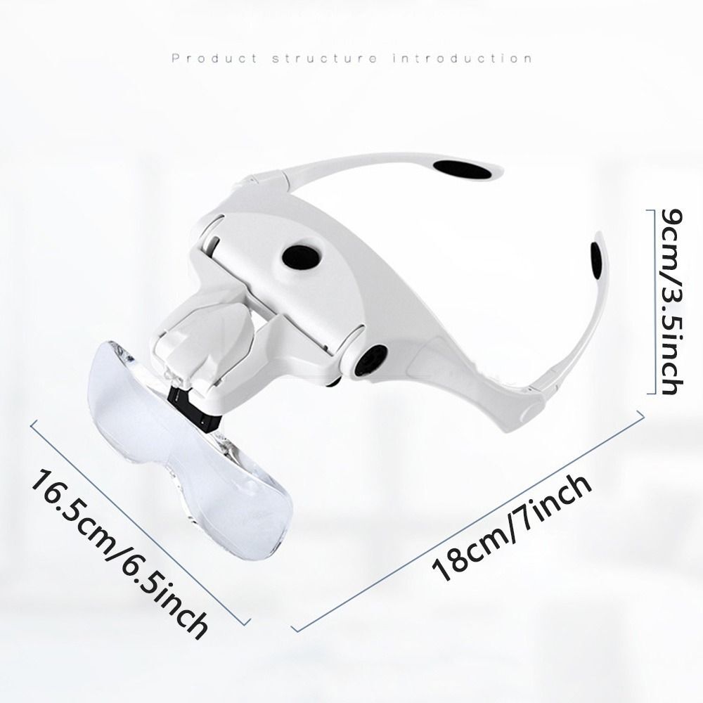 Eyebrow Tattoo LED Light Headband Magnifier Glasses Beauty | eBay