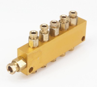 Brass 5 Way Adjustable Lube Oil Grease Distributor Valve Manifold Block ...