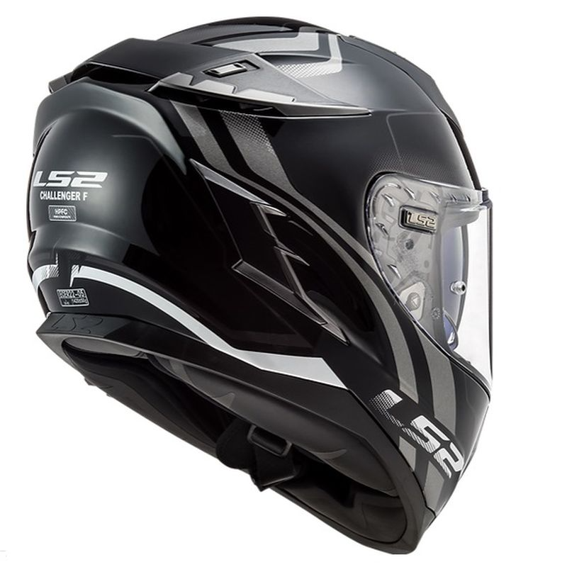 LS2 Adult's Challenger GT Propeller Motorcycle Helmet Black/Titanium ...
