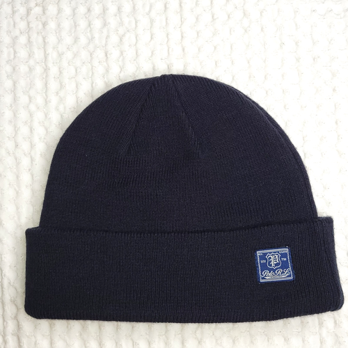 Polo Ralph Lauren Black RL Beanie Cuffed Hat Rare Cursive Patch Logo ...
