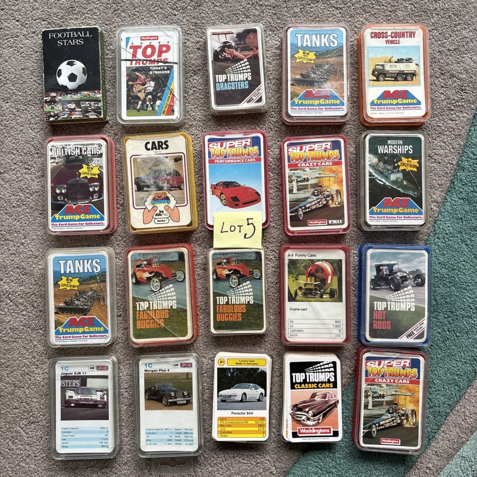 Variety of Vintage, Collectable Top Trumps Etc. Job Lot Bundle Cards ...