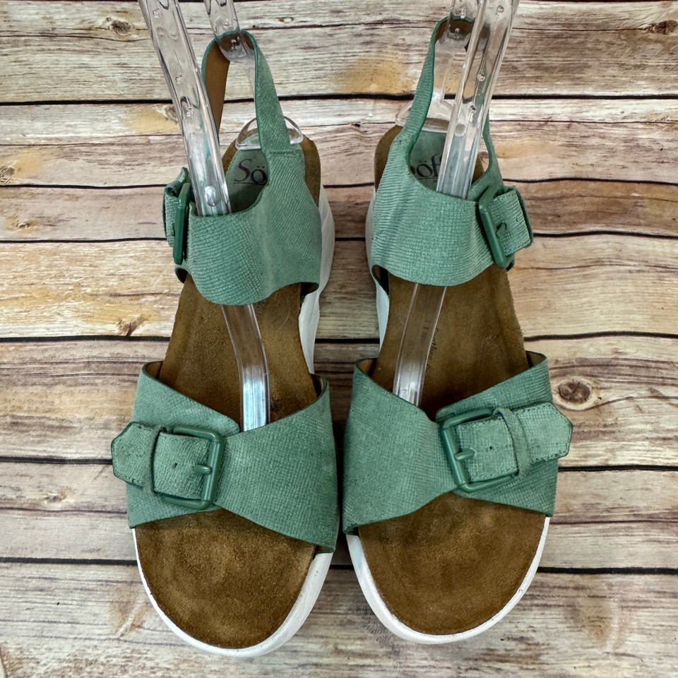 Sofft Womens Basil Green Leather Leather Lightweight Castello Sport ...