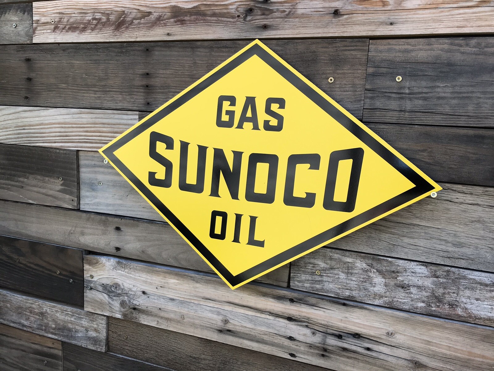 Antique Vintage Old Style Sunoco Gas Oil Sign | eBay