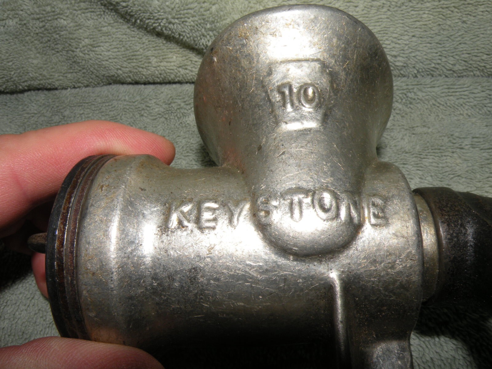 Antique Keystone #10 Cast Iron Food Meat Grinder w/ 3 discs EXCELLENT ...