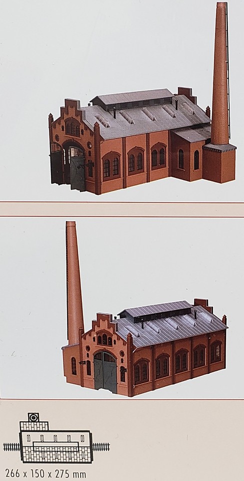 FALLER #120159 HO 1/87 Scale KIT Large Brick Locomotive Shed, Engine ...