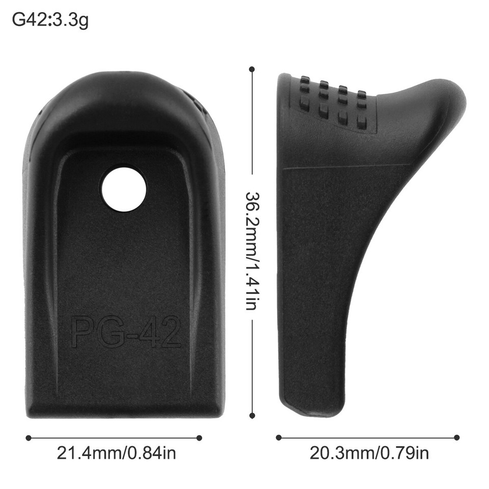 PG-42 Pinky Polymer Textured Extension Black Nylon for Glock Model 42 ...
