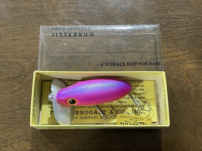 Vintage Fred Arbogast X688S 5/8oz Jitterbug Fishing Lure in Box Made in ...