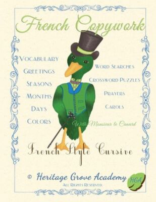 French Copywork: French Style Cursive 9781723432286| eBay