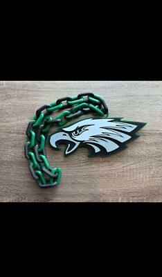 New NFL Philadelphia Eagles GREEN Big Fan Chain Logo Necklace Free Fast ...