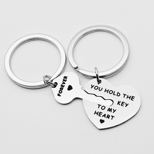 2pcs I Love You Key Chain Women Men Bag Pendant Couple Metal Heart ...